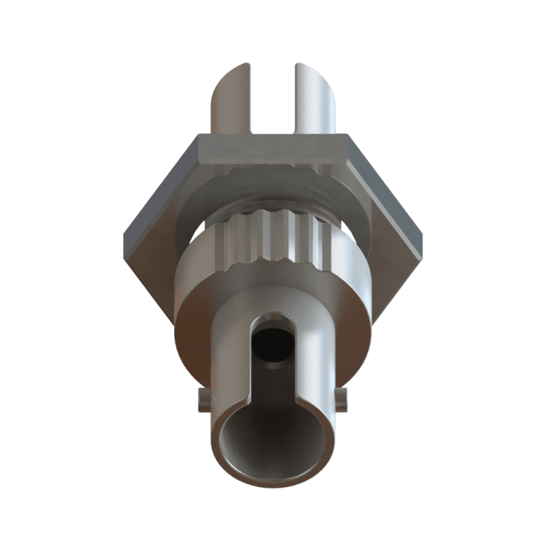 Simplex ST Bulkhead Coupler, Panel Nut Mounting | FiberFin